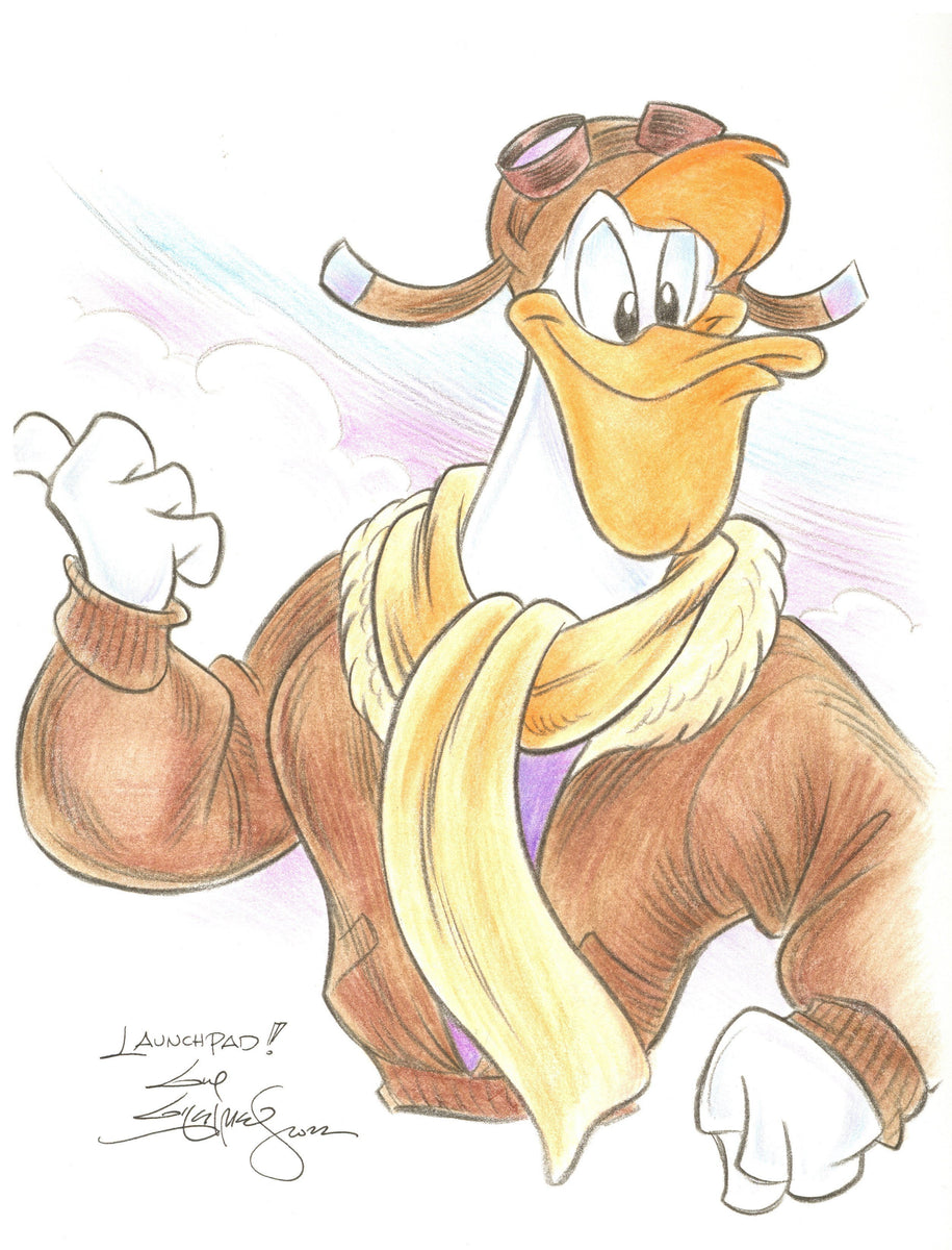 Launchpad McQuack Original Art 8.5x11 Sketch - Created by Guy Gilchris ...